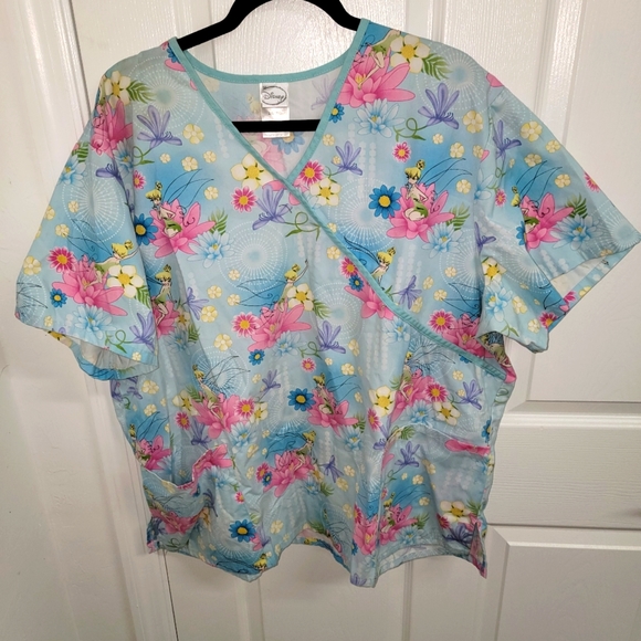 Disney | Tops | 36 Disney Tinker Bell Scrub Top | Poshmark